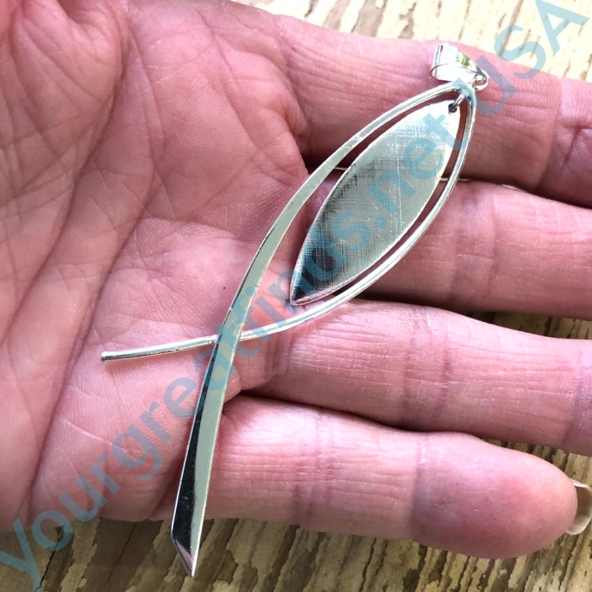 Vintage Sterling Silver Christian Fish Pendant - Yourgreatfinds